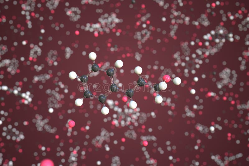 Molecule of Cinnamyl Alcohol, Conceptual Molecular Model. Scientific 3d ...