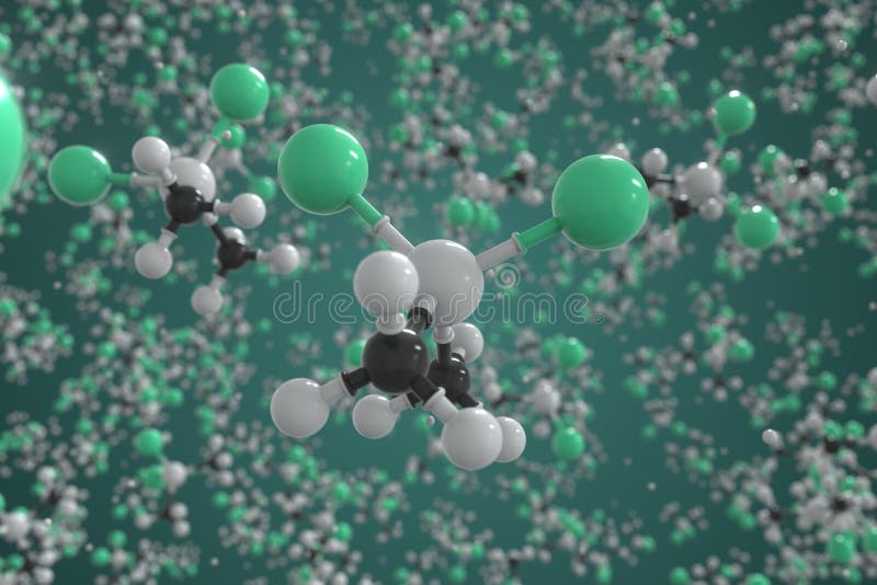 Molecule of Dichlorodimethylsilane, Ball-and-stick Molecular Model ...