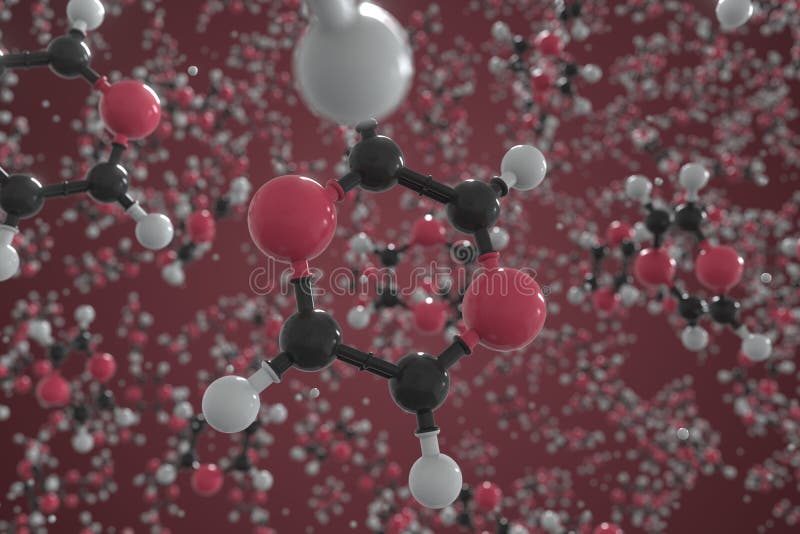 Molecule Of Dioxin, Ball-and-stick Molecular Model. Scientific 3d ...