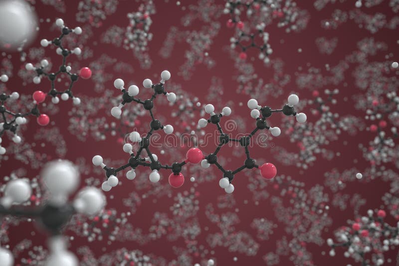 Molecule of Pyrethrin, Ball-and-stick Molecular Model. Scientific 3d ...