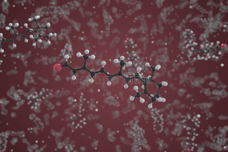 Molecule of Retinene, Ball-and-stick Molecular Model. Scientific 3d ...