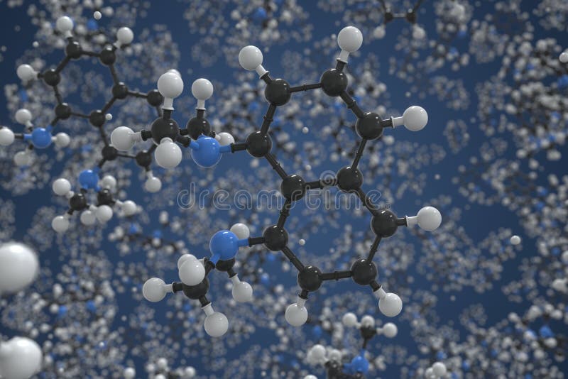 Proton-sponge Molecule, Scientific Molecular Model, 3d Rendering Stock ...