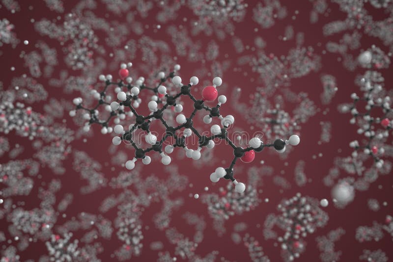 Sclareol Molecule Made with Balls, Scientific Molecular Model. 3D ...