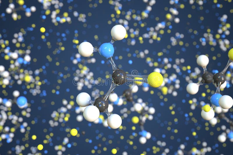 Thioacetamide Molecule, Scientific Molecular Model, 3d Rendering Stock ...