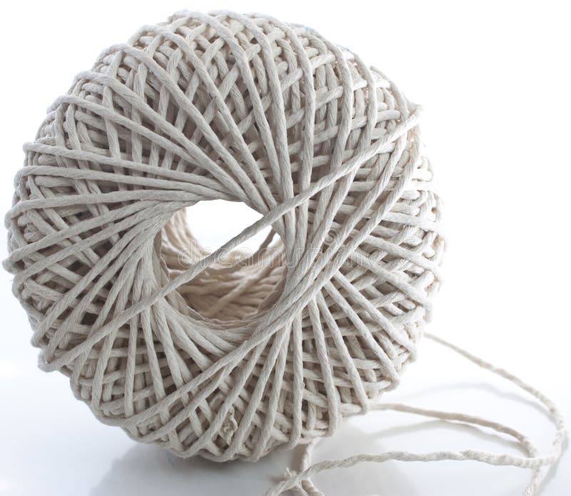 A Ball of String on White Background Stock Photo - Image of pattern ...