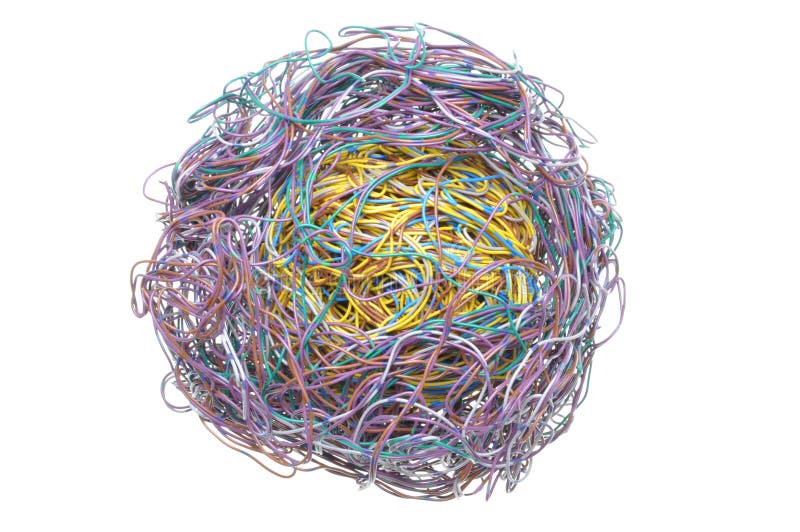 Ball of tangled cables stock image. Image of bunch, colorful - 30204665