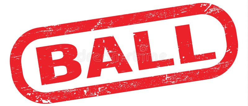 BALL, Text on Red Rectangle Stamp Sign Stock Illustration ...