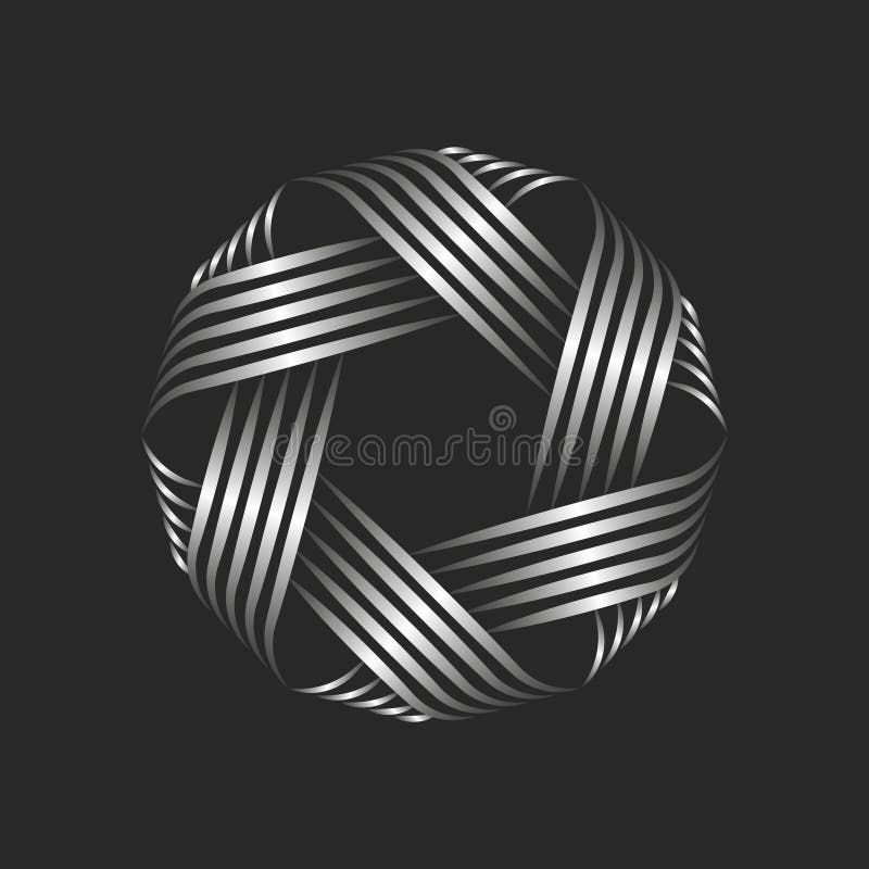 A Ball of Thread Logo Round Shape Metallic Knot for the Handmade Sewing ...