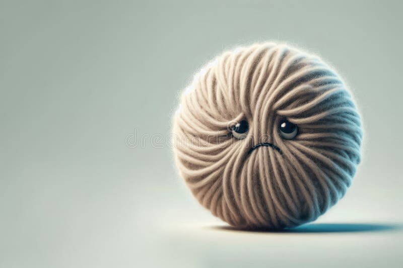 A Ball of Thread with a Sad Face. Space for Text. Stock Photo - Image ...