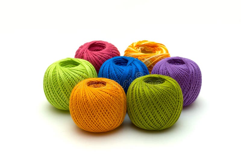 The Ball of Threads Isolated Stock Photo - Image of needlework ...