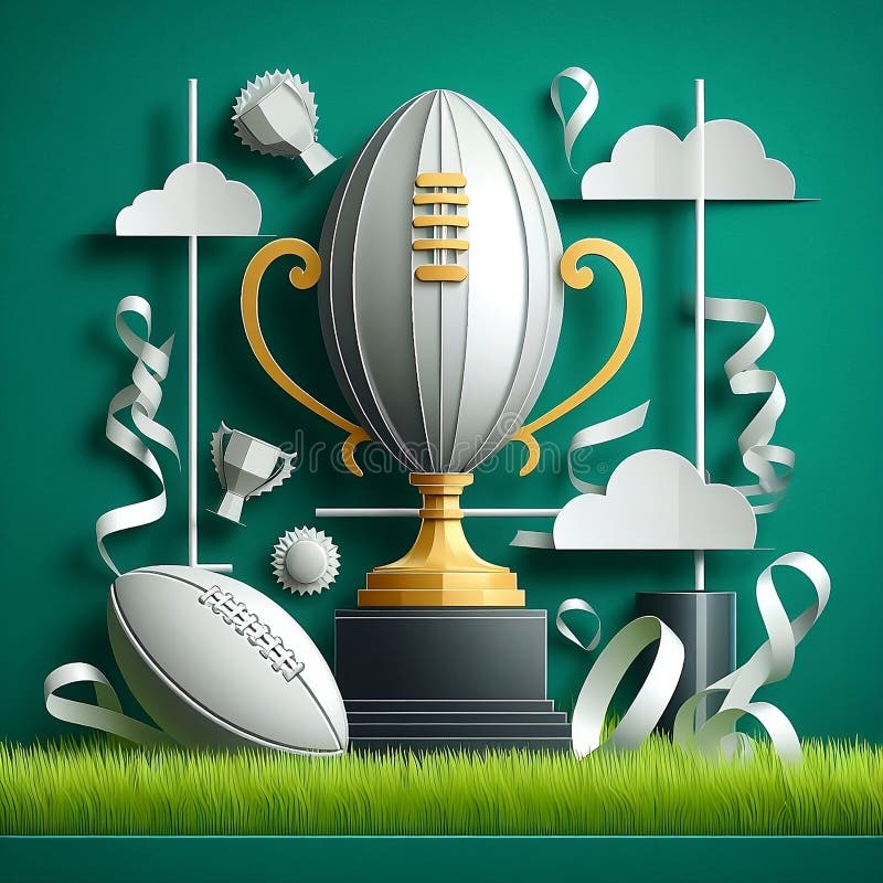 Ball with Trophy in Vector Design Illustration Background Stock ...