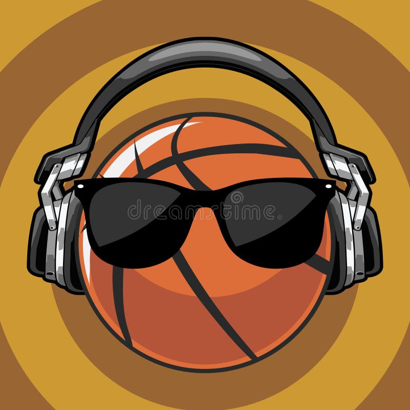 Ball using headphones stock vector. Illustration of headset - 264233654