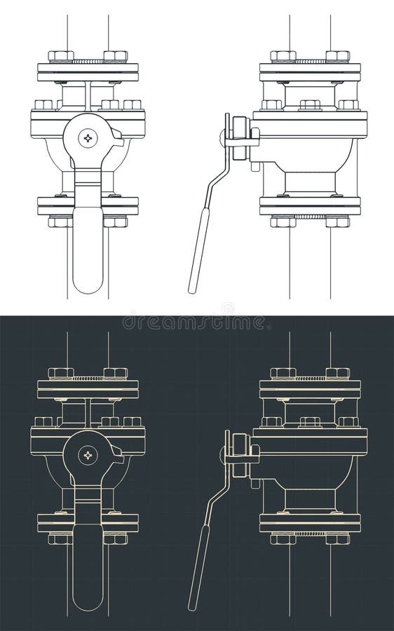 Ball Valve Isometric Blueprint Stock Vector - Illustration of brass ...