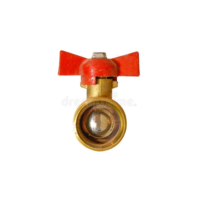 Ball Valve. Gas Valve with Red Handle. Isolated on a White Background ...