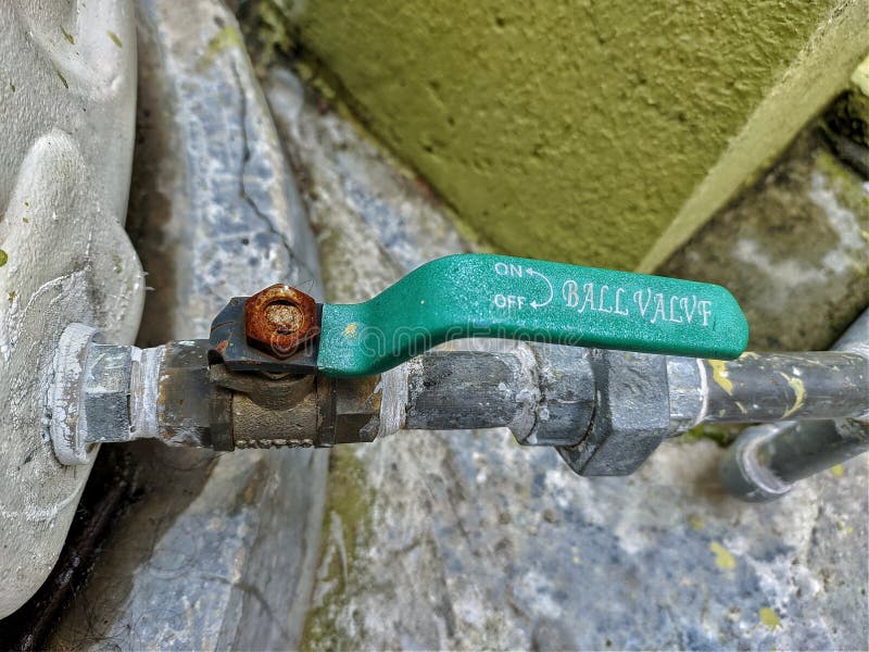 Ball Valve in Water Container Stock Photo - Image of yellow, tire ...