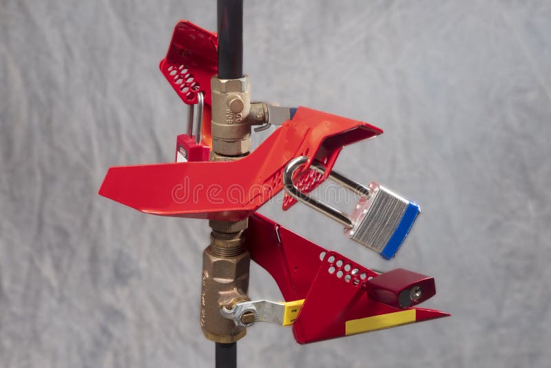 Ball Valves with Lockout Device Stock Photo - Image of metal ...