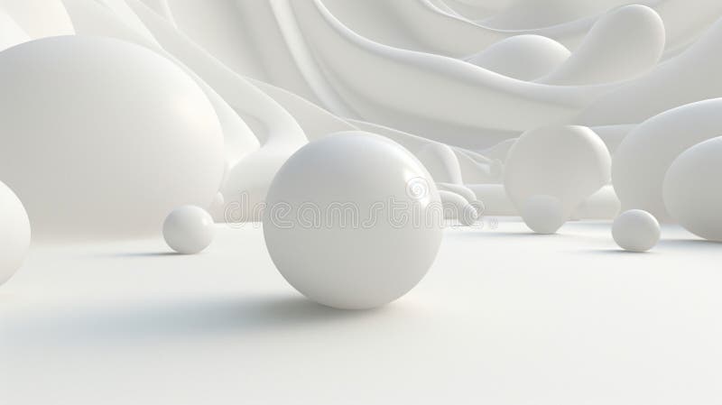 Ball White Background Abstract with Generative Ai. Sphere Pattern Stock ...