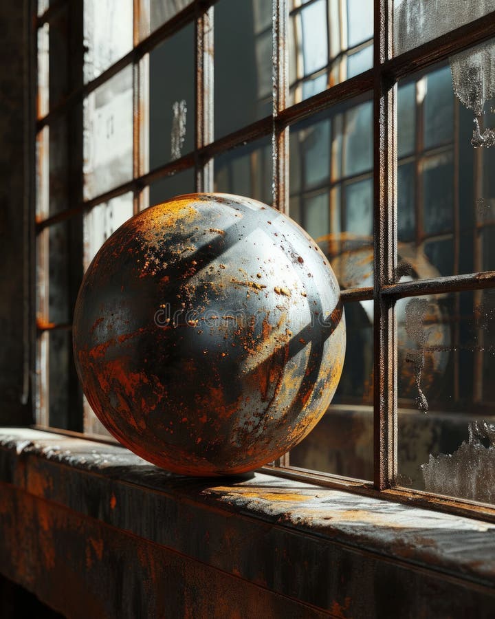 A ball on a window sill stock illustration. Illustration of indoor ...