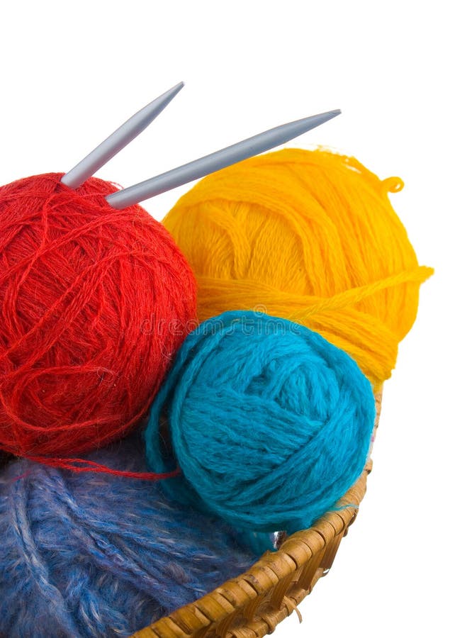 Ball of wool in basket stock image. Image of design, warmth - 82896075