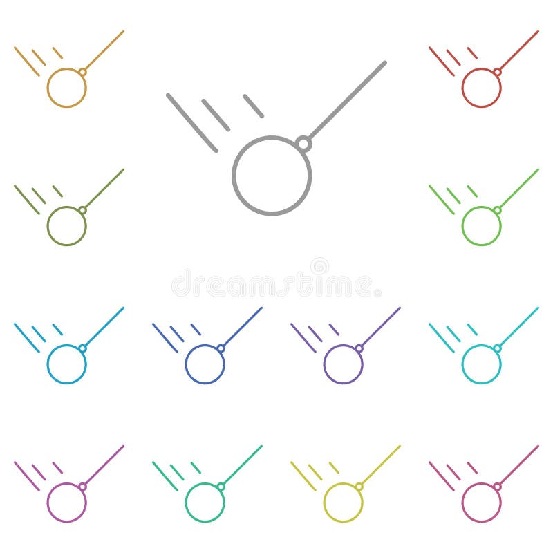 Ball, Wrecking Multi Color Icon. Simple Thin Line, Outline Vector of ...