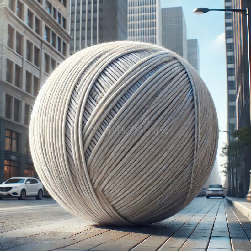 A Ball of Yarn on a City Street. Stock Photo - Image of craft, rope ...