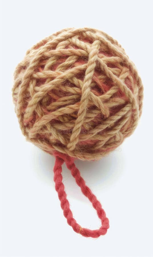 A Ball of Yarn with Red String Stock Image - Image of wool, knot: 312669035