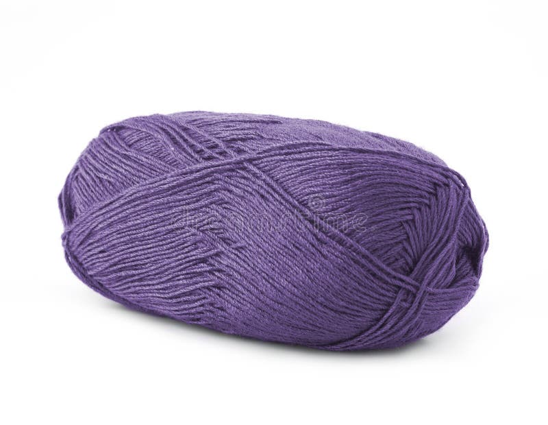 Ball of Yarn on White Background Stock Image - Image of fiber ...
