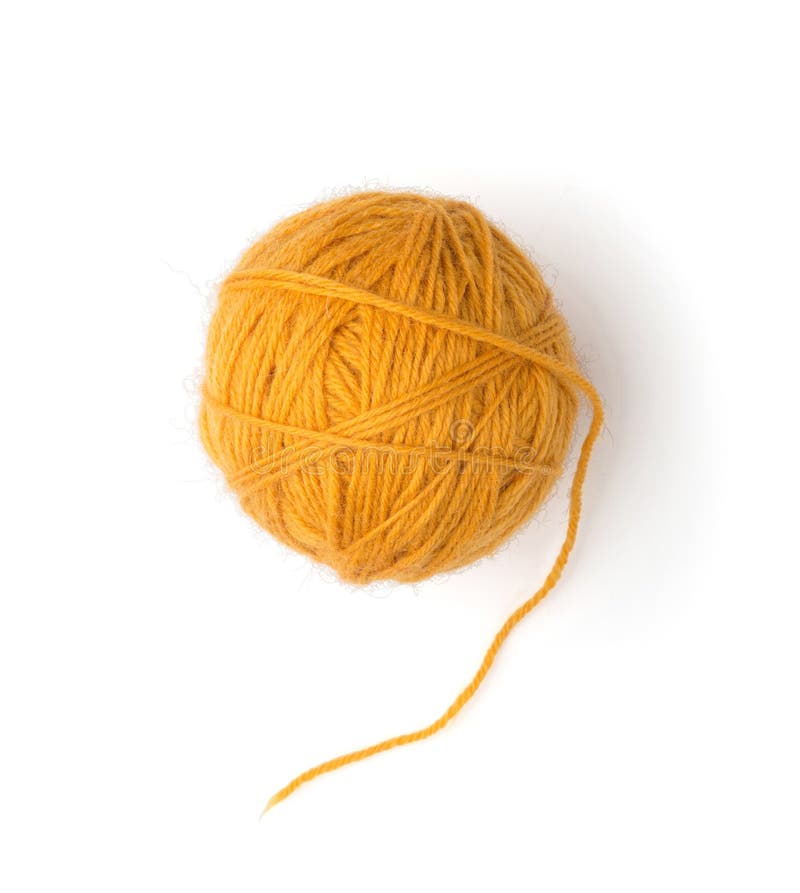 Ball of yellow wool stock photo. Image of length, isolated - 6692248