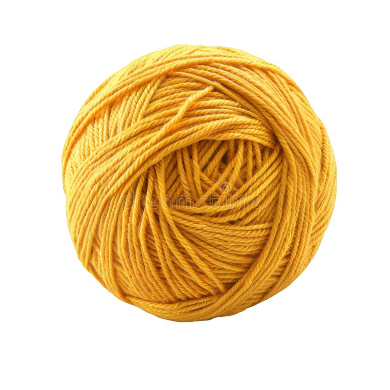 A Ball of Yellow Yarn Isolated on a Black Background Stock Image ...