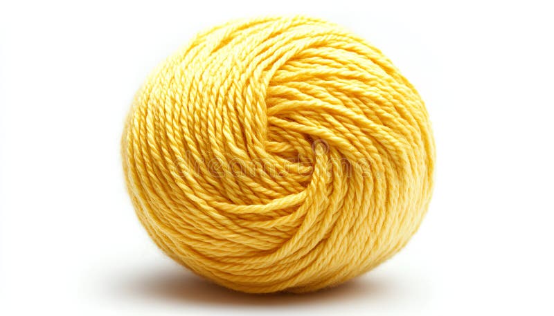 Ball of Yellow Yarn Isolated on White Stock Photo - Image of skein ...