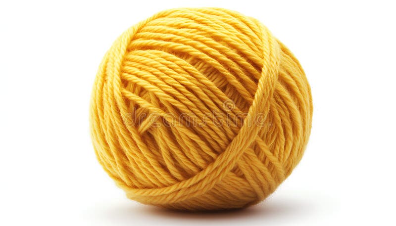 Ball of Yellow Yarn Isolated on White Stock Photo - Image of colorful ...