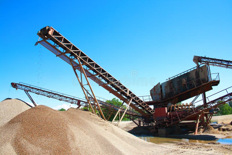 Aggregate Sorting Area in the Quarry Stock Image - Image of material ...