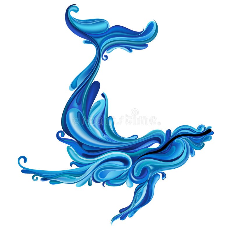 Ballena Azul Vector Abstracta Hecha De Patrones Ilustración del Vector ...