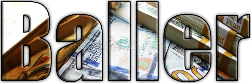 Baller Logo with Stacks of Money & Gold Inside Letters Stock Photo ...