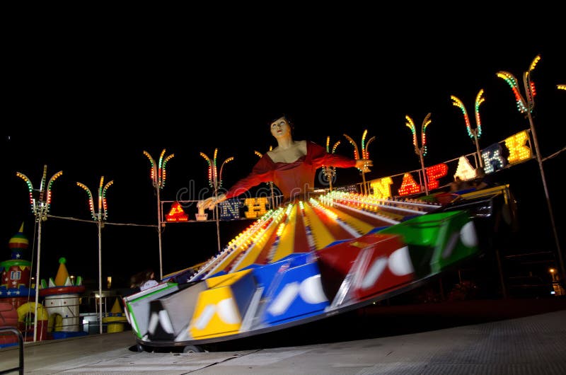 Ballerina at Amusement Park Editorial Stock Image - Image of rides ...