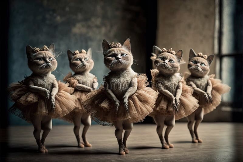 Ballerina Cat Dancer Ballet Illustration Generative Ai Stock ...