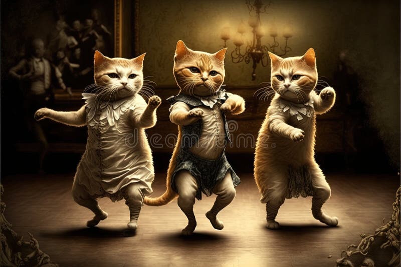 Ballerina Cat Dancer Ballet Illustration Generative Ai Stock ...