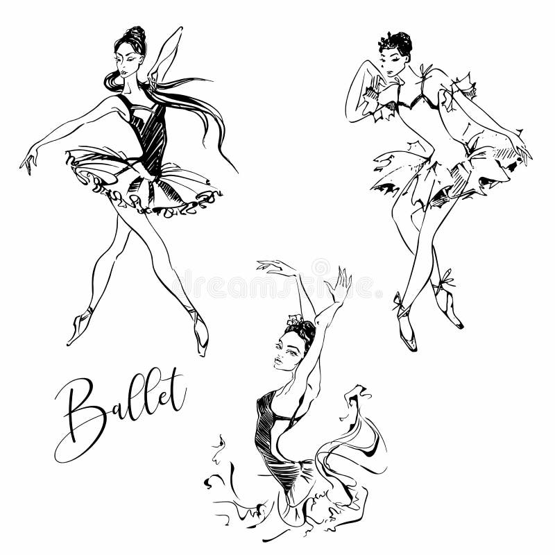 Ballerina. Dancer. Ballet. Graphics. Girl. Vector Illustration. Stock ...