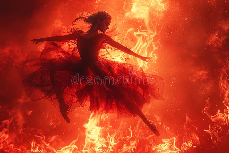 A Ballerina Dances in Hell, a Beautiful Woman Gracefully Performs in ...