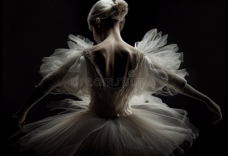 Ballerina Dancing from the Back. AI Generated Stock Illustration ...
