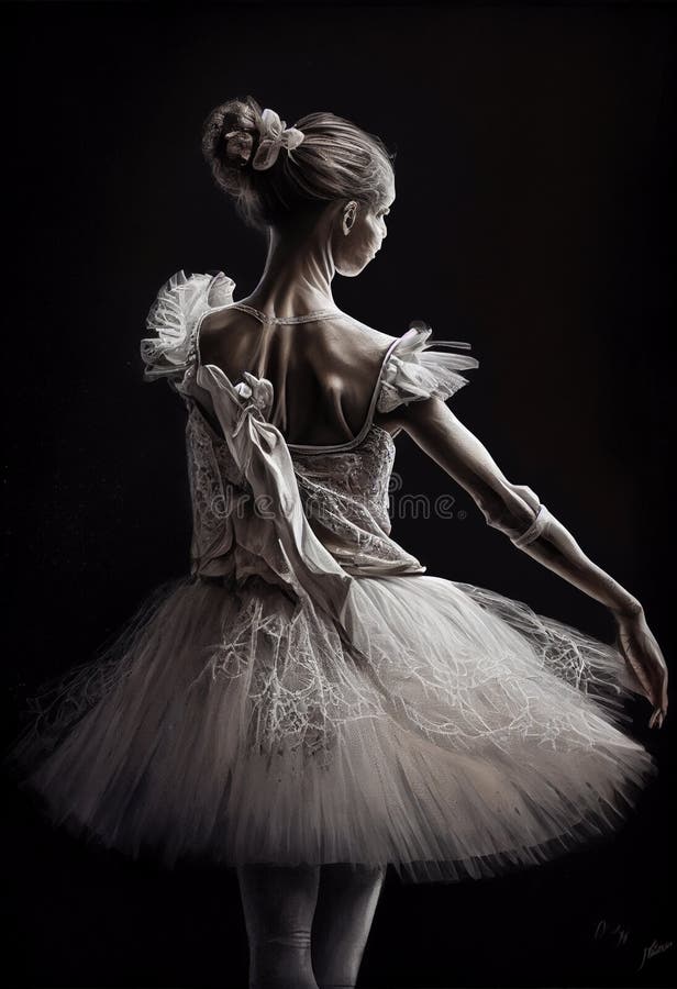 Ballerina Dancing from the Back. AI Generated Stock Illustration ...