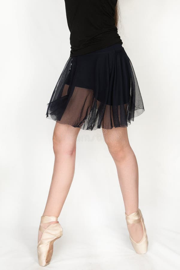 Ballerina Dancing Position, Legs Crossed with Ballet Pointe Stock Image ...