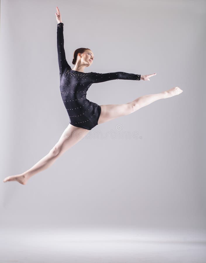 Ballerina Dancing with Flour, Jump Stock Image - Image of beauty ...