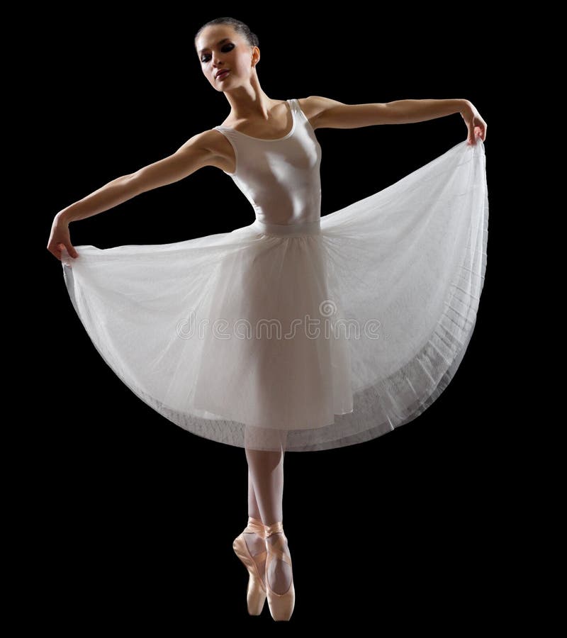 Ballerina Isolated on Black Version Stock Image - Image of healthy ...