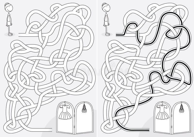 Ballerina maze stock vector. Illustration of path, white - 219541104
