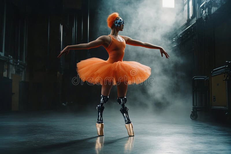 Ballerina in an Orange Tutu Performs Gracefully with Prosthetic Legs at ...
