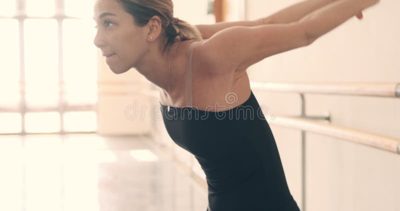 Ballerina Practicing and Stretching at Dance Hall Stock Footage - Video ...