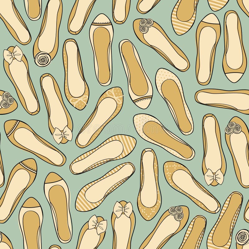 Ballerina Shoes Background stock vector. Illustration of seamless ...