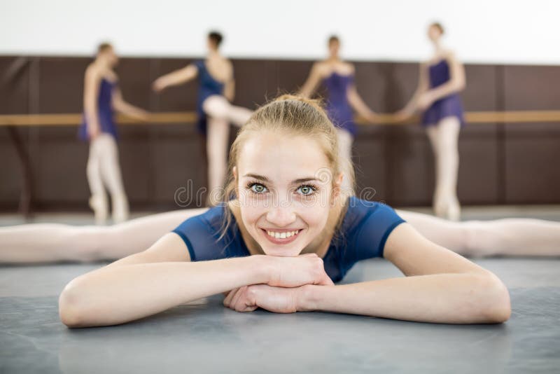 Ballerina Sitting Floor Splits Dance Class Stock Photos - Free ...