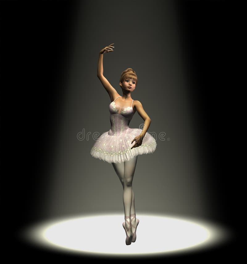 Ballerina in Spotlight stock illustration. Illustration of perform - 473614